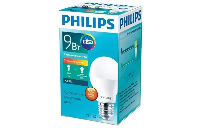 Лампа Philips LED BULB 9W E27 в Ташкенте | цены и отзывы ⚡